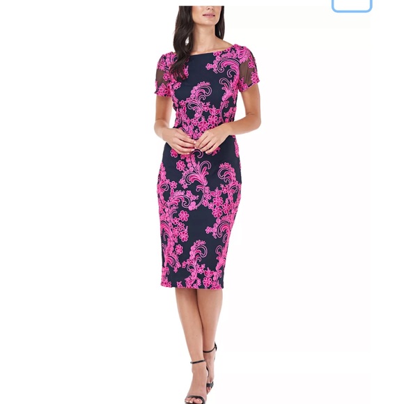 JS Collections | Dresses | Nwt Js Collection Barbie Pink Navy Floral ...